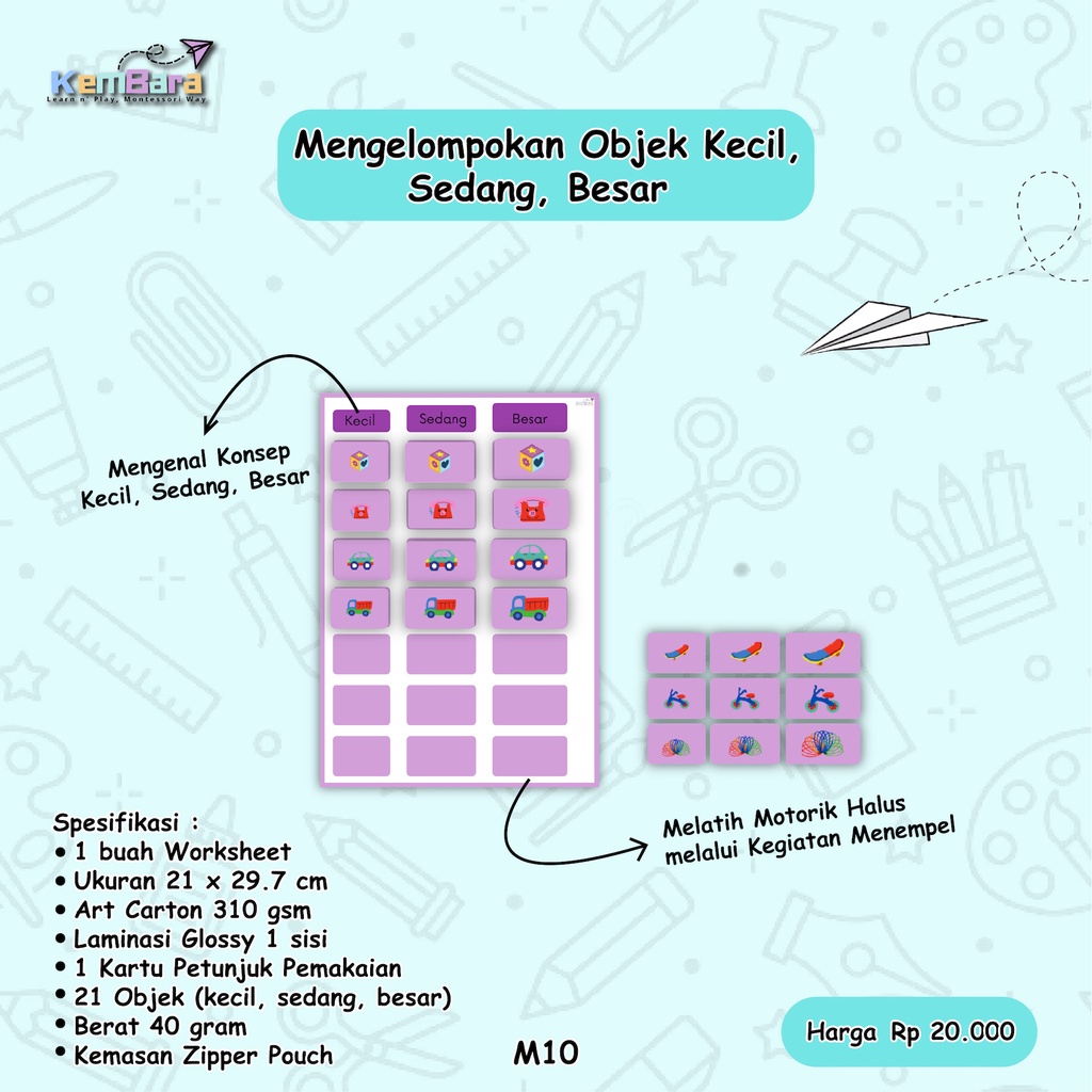 Jual Aktivitas Edukasi Montessori Mengelompokan Objek Kecil, Sedang ...