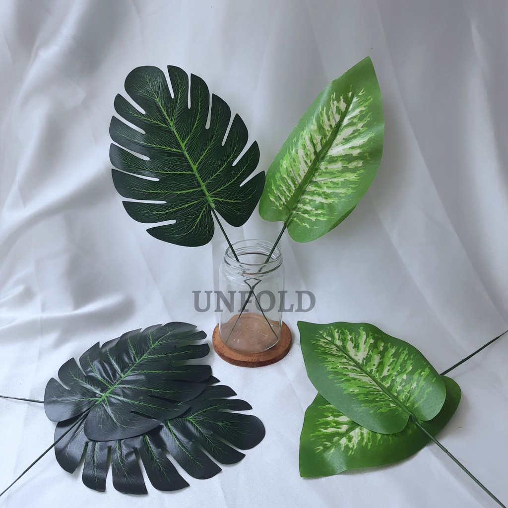 Jual Daun Plastik Monstera Evergreen Daun Artificial Tanaman Palsu ...