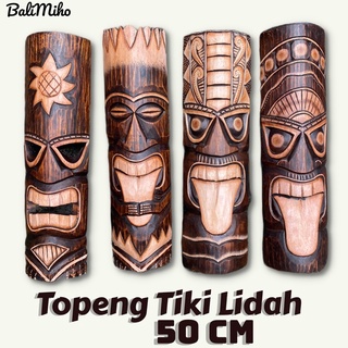 Jual Topeng Tiki Lidah 50 cm Dekorasi Dinding Patung Topeng Suku Tiki ...