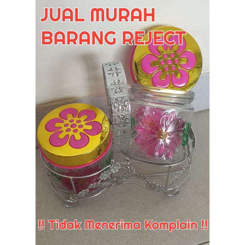 Jual BARANG REJECT !! Toples Beling Kaca Susun 2 Set + Rak | Shopee ...