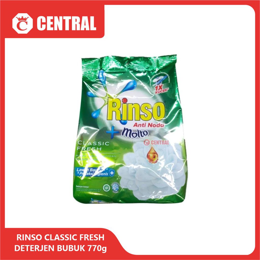 Jual RINSO ANTI NODA + MOLTO CLASSIC FRESH DETERGEN BUBUK 770gr ...