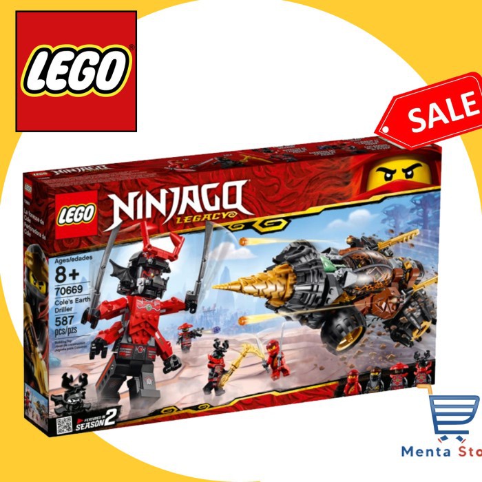 Jual LEGO Ninjago 70669 Cole's Earth Driller Ninja Toy 2 Big Swords TV ...