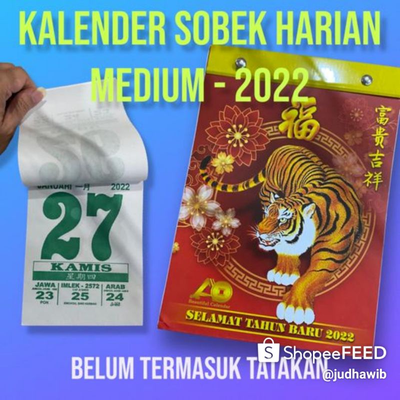 Jual kalender sobek 2022 murah ukuran medium | Shopee Indonesia