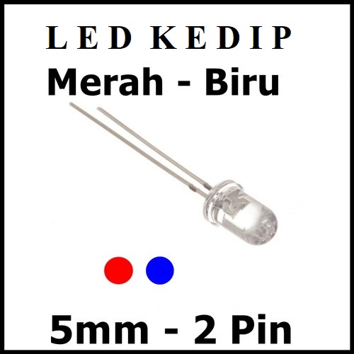 Jual Led 2 Warna Kedip Berubah Warna Merah Biru Led 5mm Superbright 5 ...