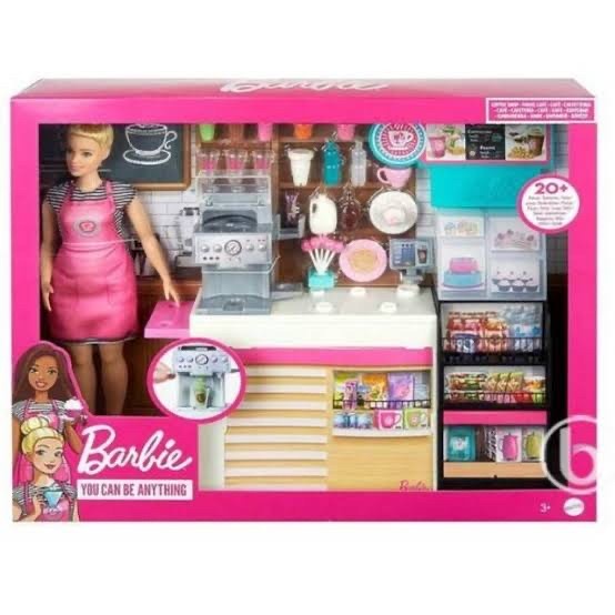 Jual Barbie Coffe Shop Playset Include Barbie Curvy Doll | Shopee Indonesia
