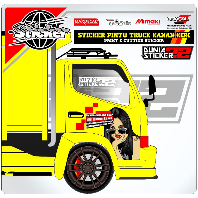 Jual Sticker Pintu Truk Sticker Gambar Cewek Kata Kata Untuk Pintu Truk ...