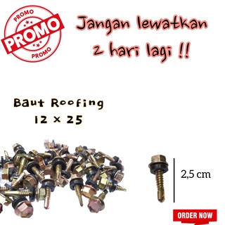 Jual Baut Roofing Kuning 12 x 25 12x25 2,5cm Sekrup Skrup Baja Ringan ...