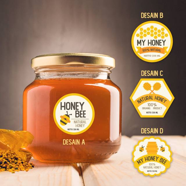Jual Label botol madu / stiker label produk / cutting stiker label ...
