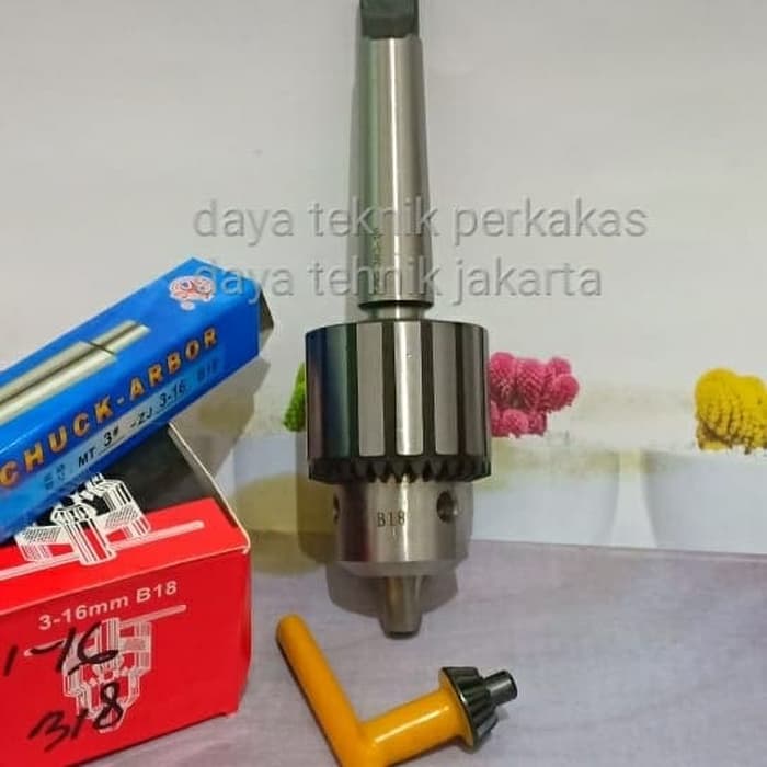 Jual kepala bor 16mm b18 + as bor mt3 - 16mm sanou - chuck drill dtp ...