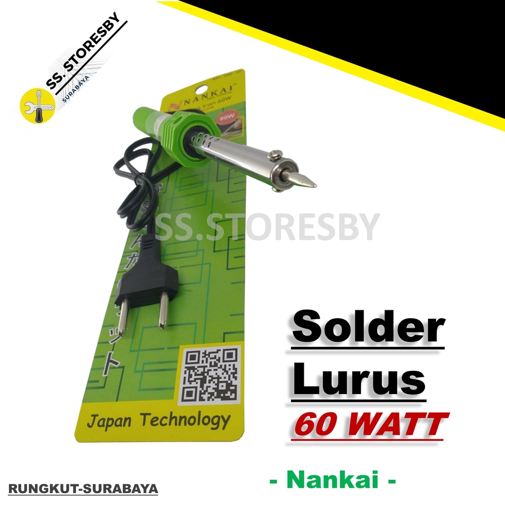 Jual SOLDER LISTRIK ALAT PATRI LISTRIK NANKAI SOLDERING IRON LURUS 60 WATT GAGANG PLASTIK ...