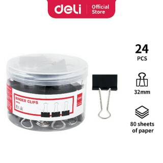 Jual Binder Clip / Klip Binder Hitam Tube Merk Deli ketebalan 0.4mm ...
