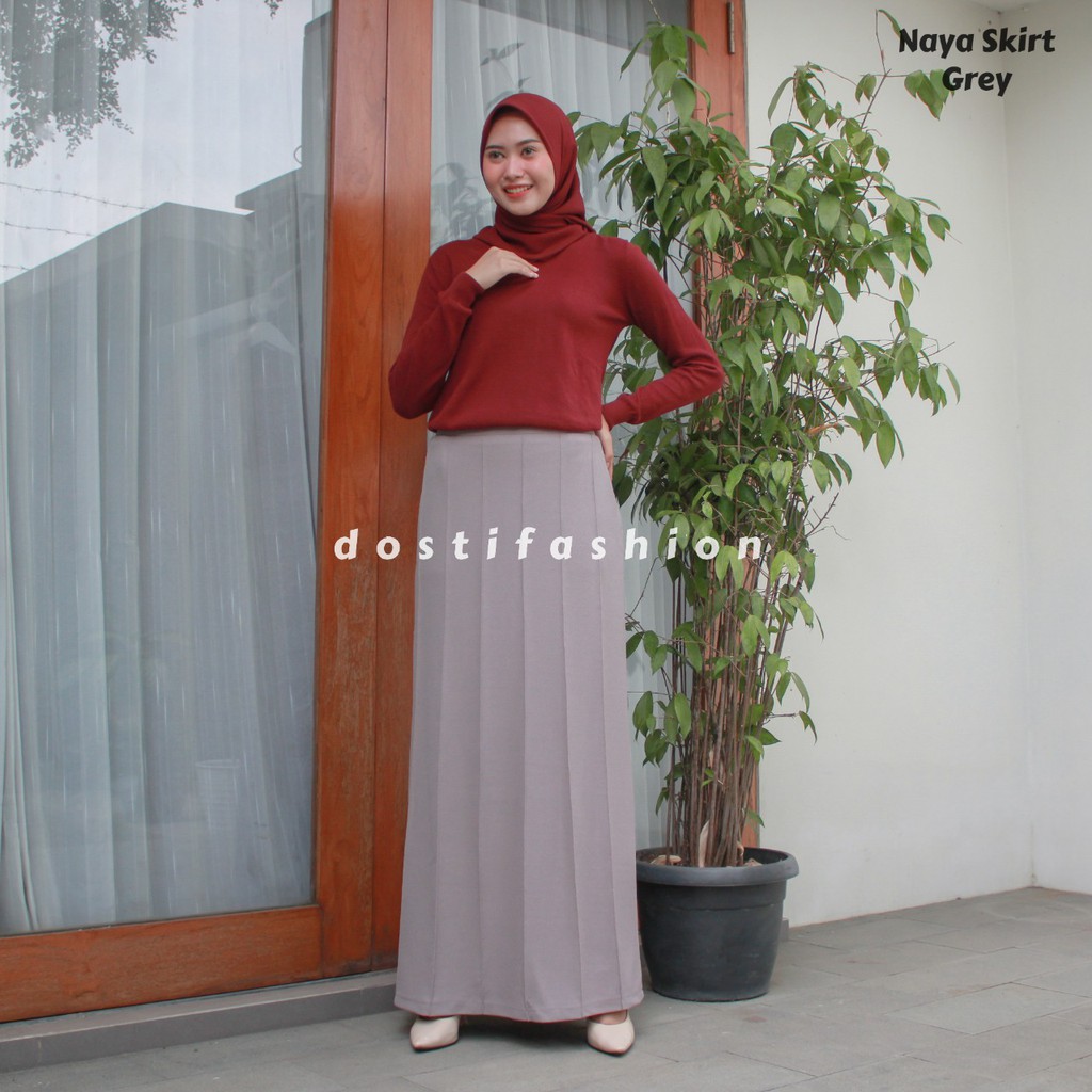 Jual Dostifashion Naya Span / Rok Kerja Hitam / Rok Kuliah Hitam / Rok ...