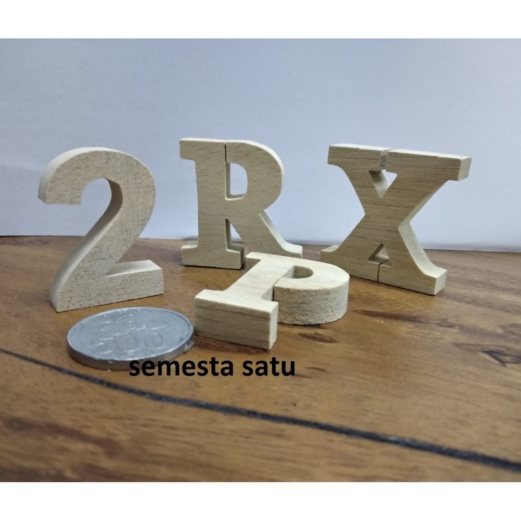 Jual Huruf Kayu Angka Kayu Wooden Letter Alfabet Kayu Ukuran Sedang ...