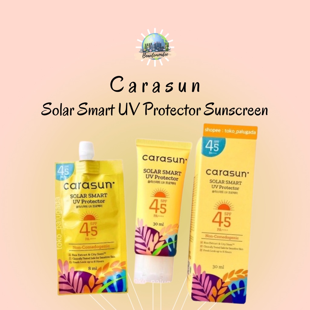 Jual CARASUN Solar Smart UV Protector Sunscreen SPF 45 PA++++ 8ml 30ml 70ml | Shopee Indonesia