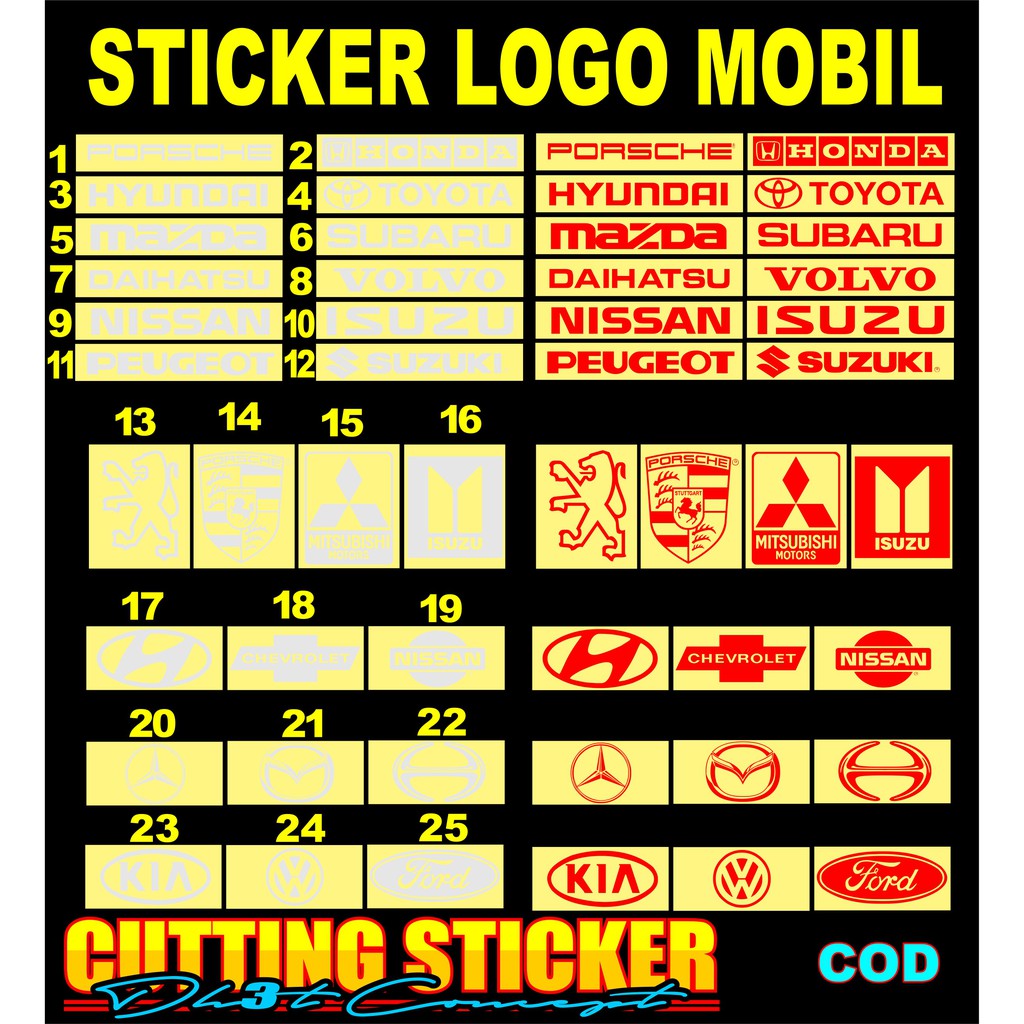 Jual Stiker Logo Mobil Cutting Sticker Mobil Keren | Shopee Indonesia