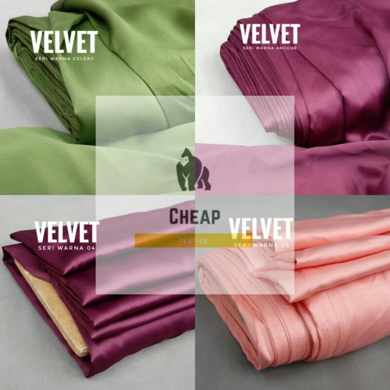 Jual KAIN SATIN VELVET / KAIN VELVET / SATIN VELVET METERAN / BAHAN ...