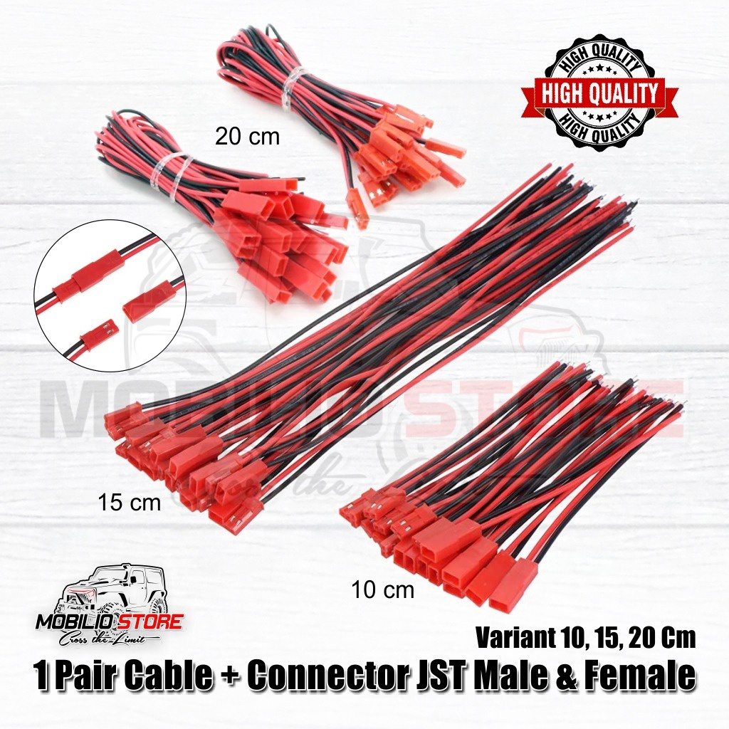 Jual 1 Set Cable & Connector JST Male Female Kabel Konektor | Shopee Indonesia