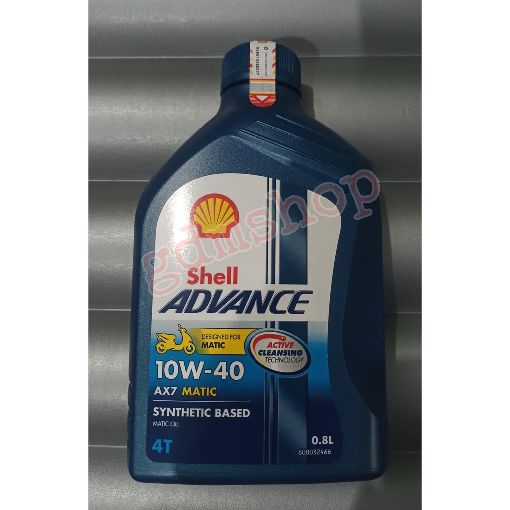 Shell advance ax7 scooter matic 10w-40 0,8L .original produk 100% asli ...