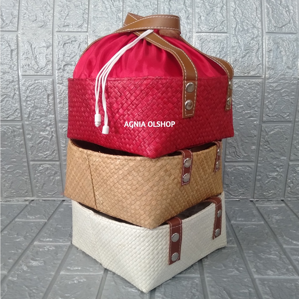 Jual Kotak Parcel Ukuran 20cm x 20cm x 10cm Tas Hampers Anyaman Pandan ...