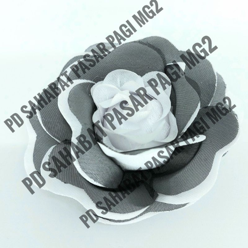 Jual Rose korsase / bunga dada warna putih lapis hitam (harga per pcs ...