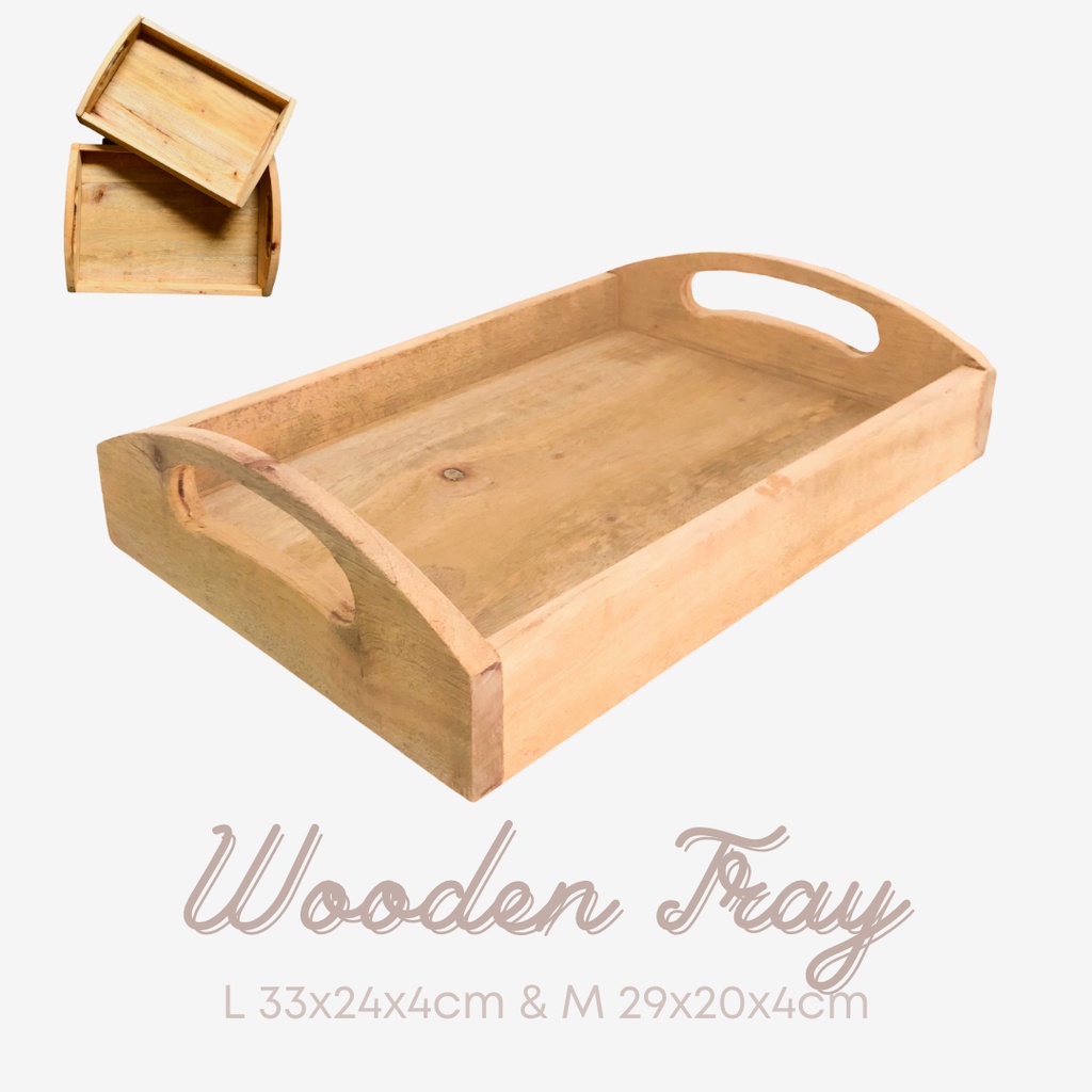 Jual FULL KAYU SOLID Tray Montessori | Wooden Tray Aesthetic Full Kayu ...