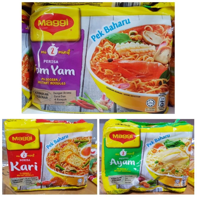 Jual MIE MAGGI INSTAN 4 RASA (KARI, AYAM, TOMYAM, LAKSA) isi 5 BUNGKUS ...