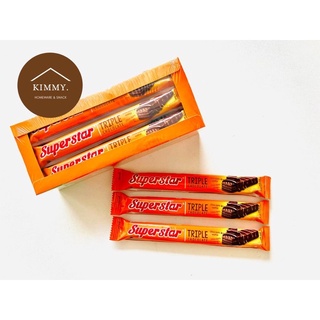 Jual SUPERSTAR WAFER TRIPLE CHOCOLATE 1 BOX ISI 12 / SUPERSTAR WAFER ...