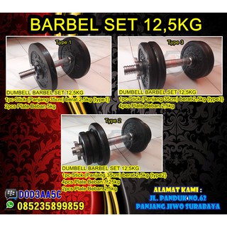 Jual BARBEL DUMBELL SET12,5KG BARBELL DUMBEL BARBLE DUMBLE BURBLE ...