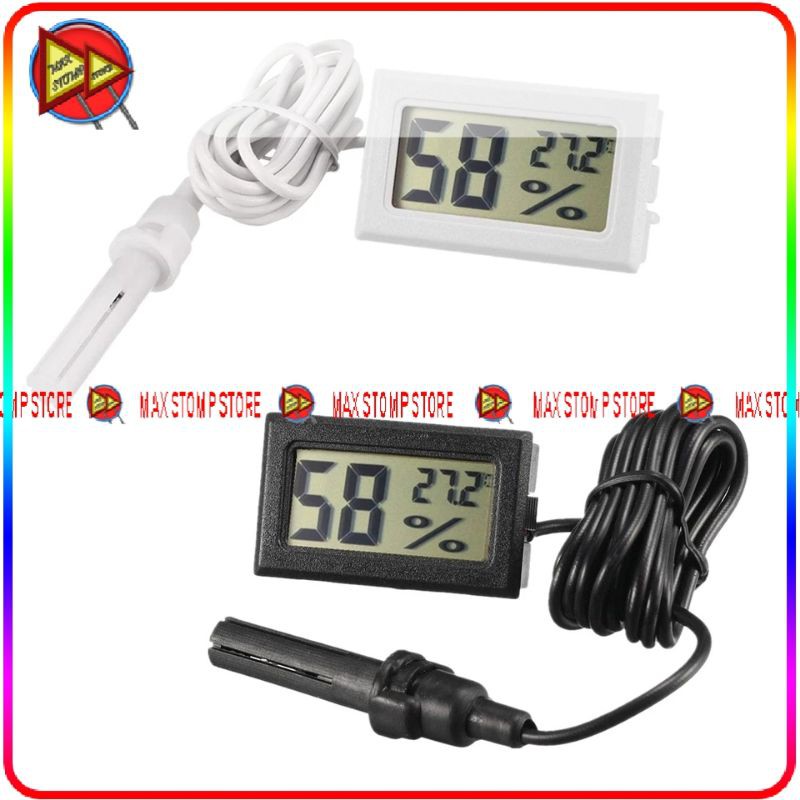 Mini Digital Termometer Kelembapan Cek Suhu Lembab Kabel Probe ...