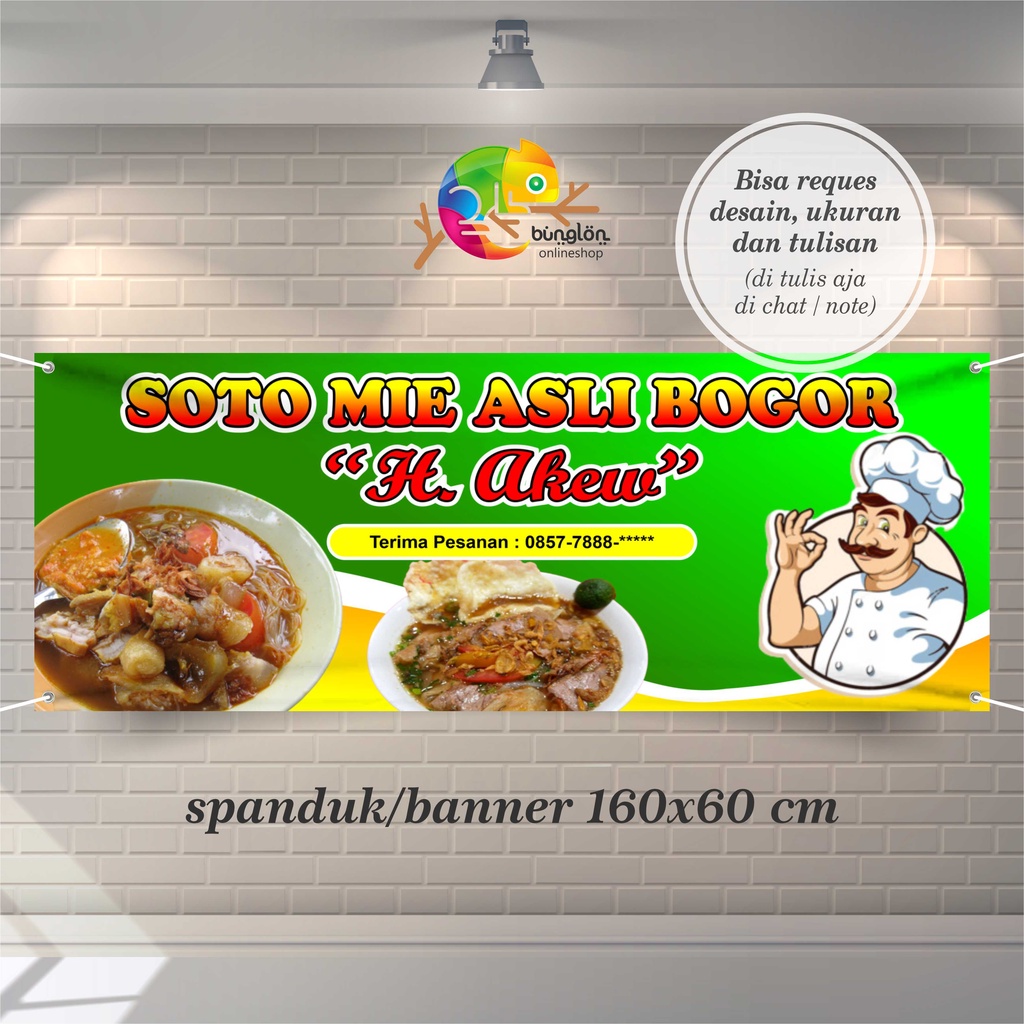 Jual Size 160x60 Cm Spanduk, Banner Soto Mie Asli Bogor | Shopee Indonesia