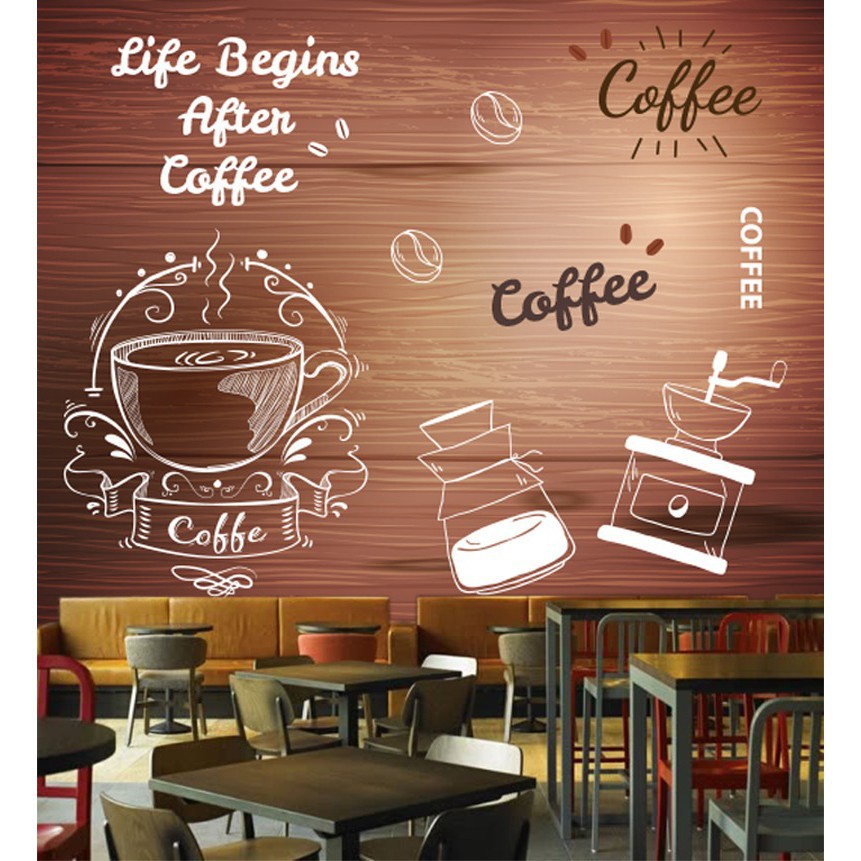 Jual WALLPAPER 3D WALLPAPER CUSTOM DINDING COFFEE SHOP Indonesia|Shopee ...