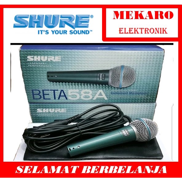 Jual SHURE PAKET MIC + KABEL PRAKTIS TYPE BETA 58 A MICROPHONE | Shopee Indonesia