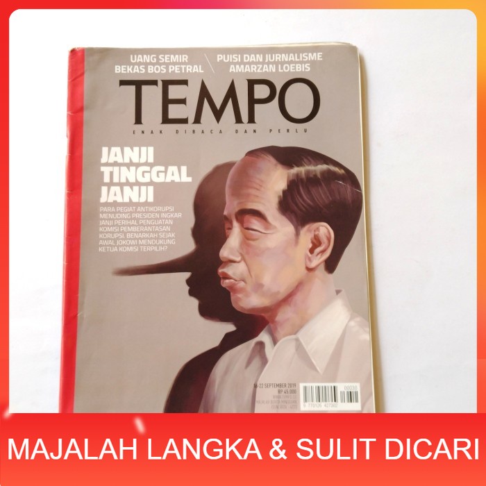 Jual Majalah TEMPO No.30 Sep 2019 Cover JOKOWI JANJI TINGGAL JANJI ... Jual Majalah TEMPO No.30 Sep 2019 Cover JOKOWI JANJI TINGGAL JANJI ...