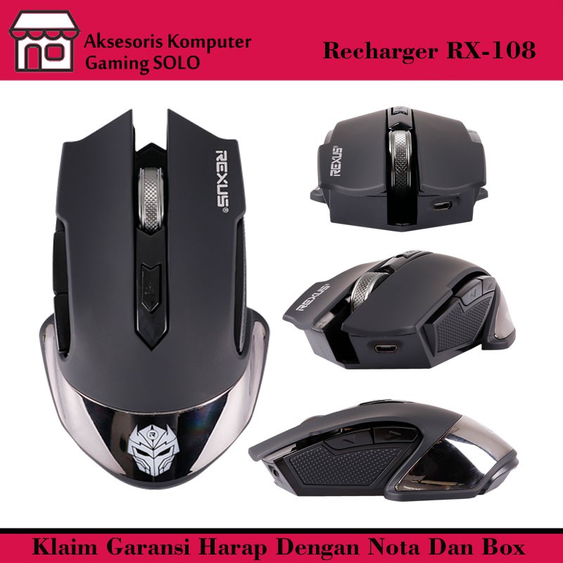 Jual Mouse Wireless REXUS RX-108 Recharger | Shopee Indonesia