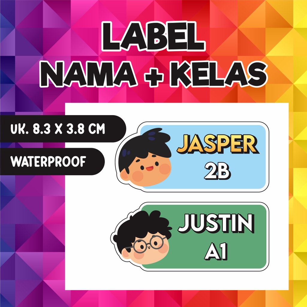 Jual LABEL NAMA DAN KELAS/NOMOR ABSEN / LABEL BUKU SEKOLAH / LABEL BUKU ...