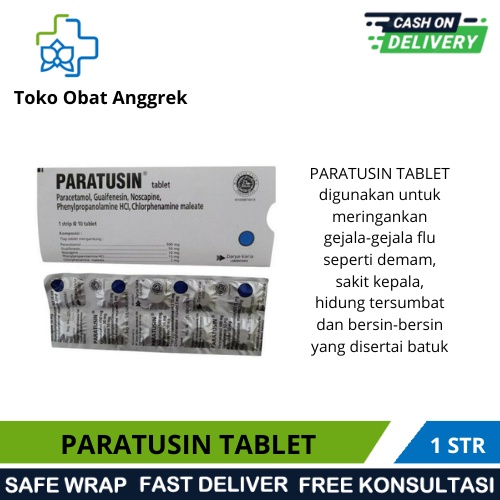 Jual PARATUSIN TABLET/10 TABLET/OBAT BATUK BERDAHAK/BATUK KERING ...