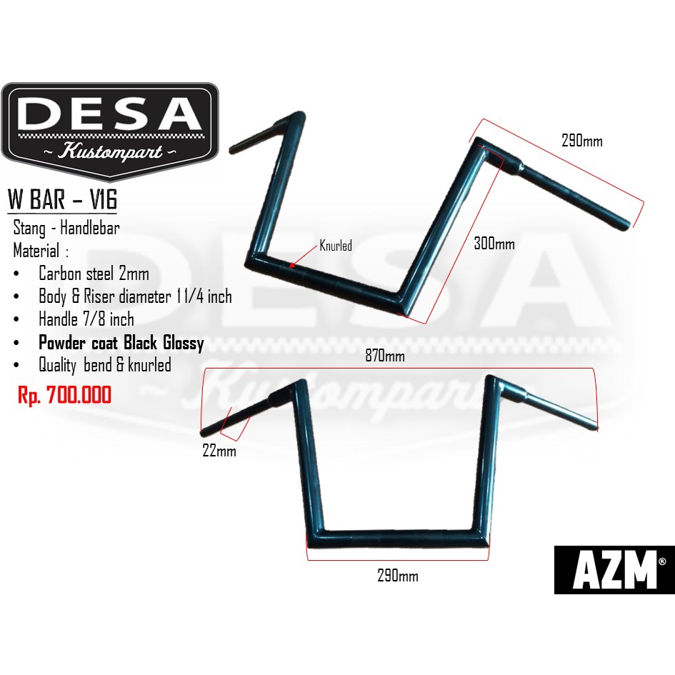 Jual Stang Custom Stang Motor Stang sm v16 Stang v16 Stang W BAR Hitam ...