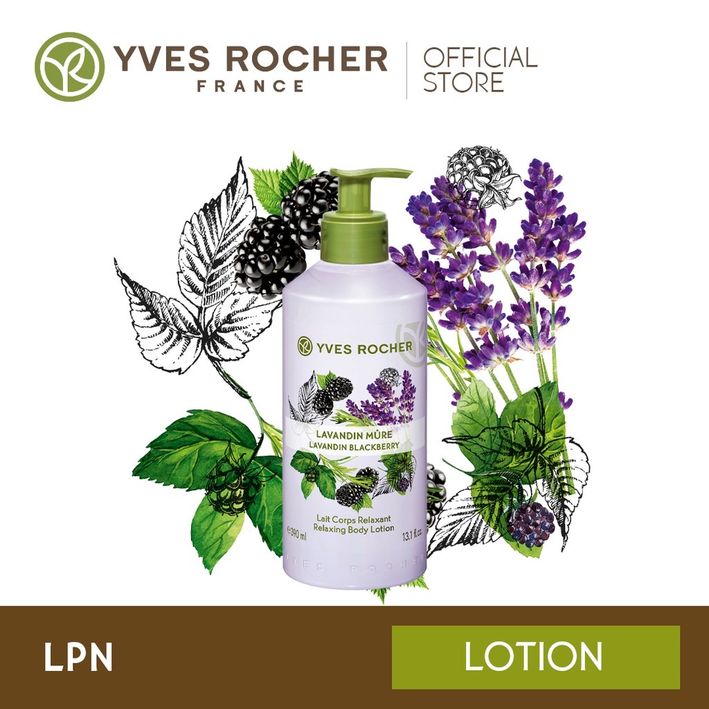 Yves Rocher Relaxing Body Lotion Lavandin Blackberry 390 ml | Shopee ...