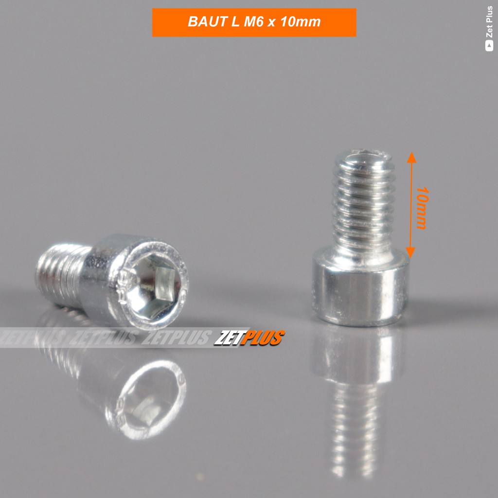 Jual BAUT L PENDEK M6x10mm /baud Hex Socket Head Cap Screw | Shopee ...