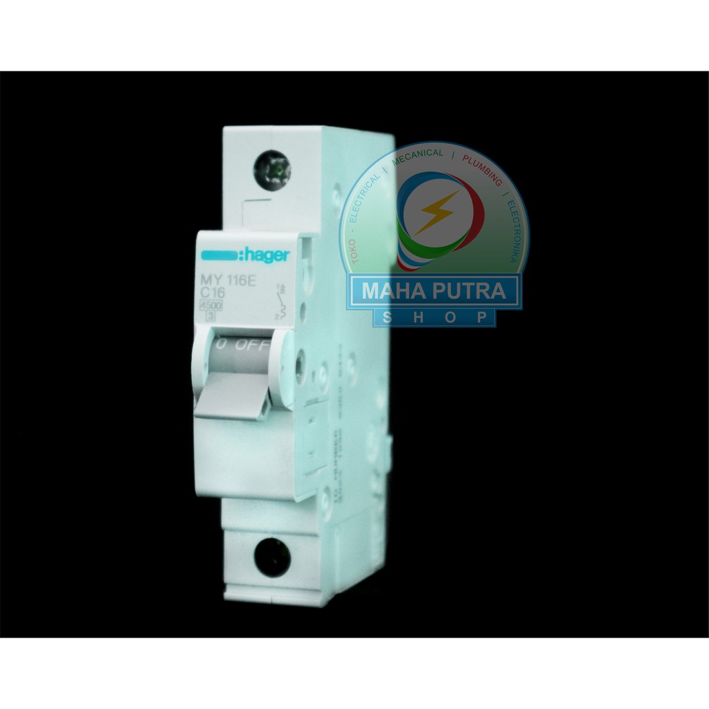 Jual MCB 1 PHASE 16 AMPERE MERK HAGER. MINIATURE CIRCUIT BREAKER ...