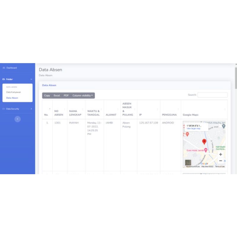 Jual Aplikasi Absen Online Menggunakan Titik Lokasi Google Maps ...