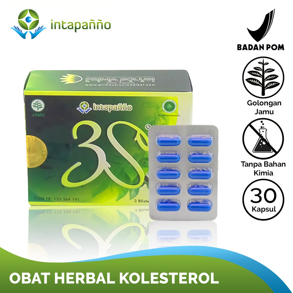 Jual INTAPANNO 3S Obat Herbal Kolesterol dan Asam Urat 30 Kapsul Jamu ...
