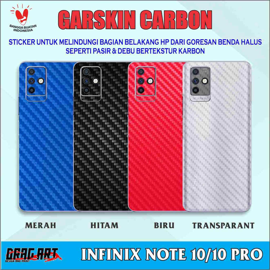 Stiker Garskin Skin Karbon Carbon Infinix Note 10 / 10 Pro Bisa Custom ...