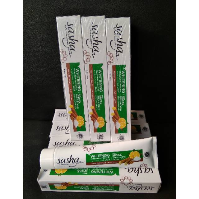 Jual Pasta Gigi Herbal/ Paket 3 Kotak Pasta Gigi Sasha Whitening Dengan ...