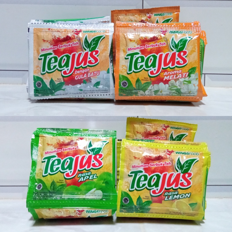 Jual Teajus Minuman Serbuk Teh Gula Batu Melati Apel Lemon Renceng 8 gr ...