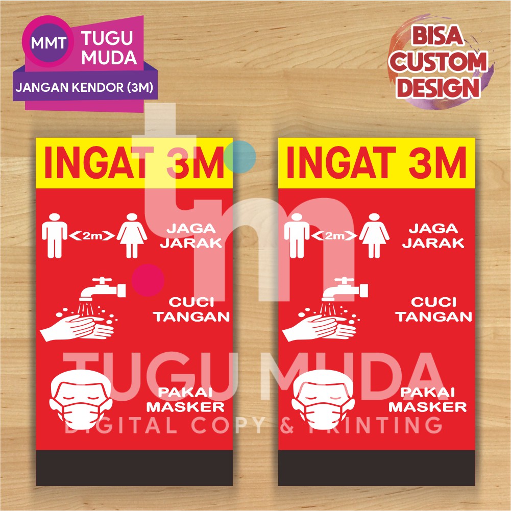 Jual Cetak Spanduk|Banner|MMT - Corona-COVID-Ingat 3M-Menjaga Jarak ...