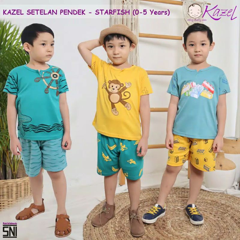 Jual Kazel Setelan Pendek starfish edition ( boy Edition ) | Shopee Indonesia