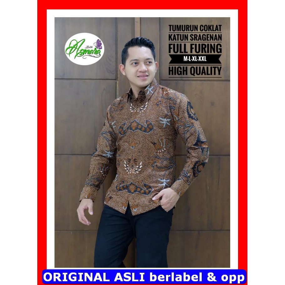 Jual PROMO BATIK PREMIUM MODERN KEMEJA BATIK SOLO Lengan Panjang Lapis Furing Asmara Tumurun ...