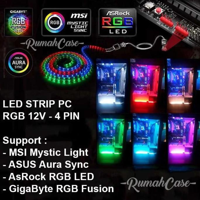 Jual LED STRIP RGB 12V 4PIN PC GAMING ASUS aura sync GIGABYTE fusion ...