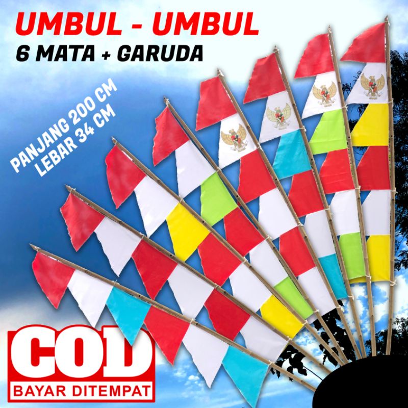Jual umbul umbul umbul-umbul bendera merah putih kuning biru hijau garuda polos murah | Shopee ...
